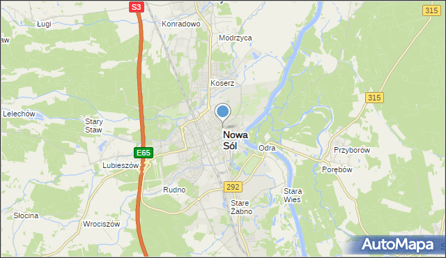 Mapa Nowa Sól, Nowa Sól na mapie Targeo