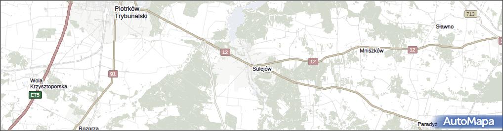 Mapa Sulejów, Sulejów powiat piotrkowski na mapie Targeo