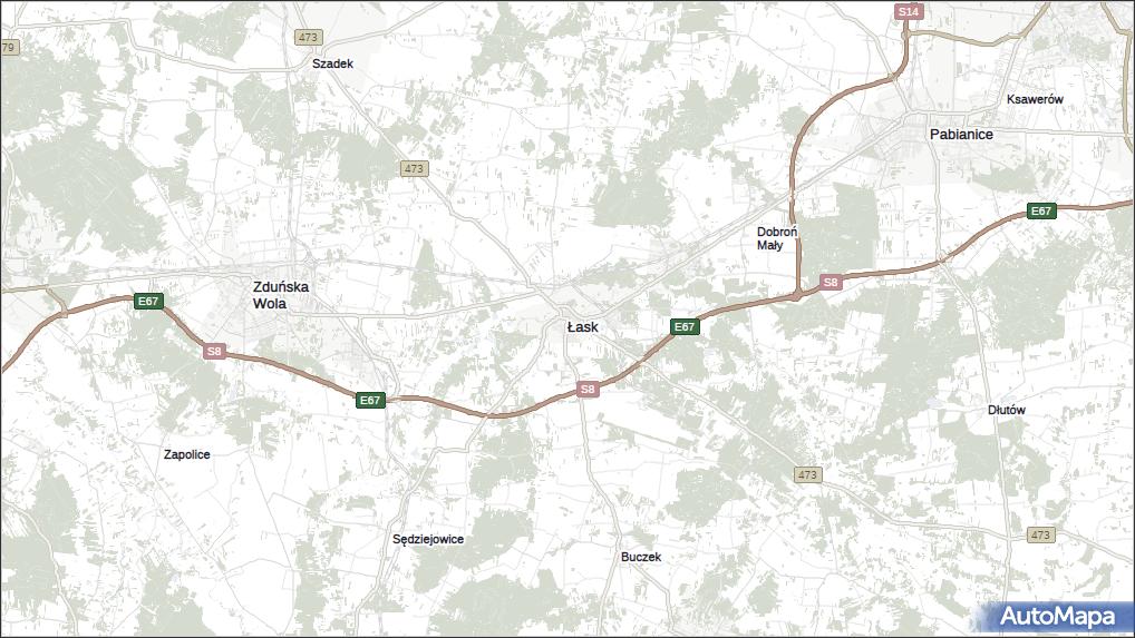 Mapa Łask, Łask na mapie Targeo