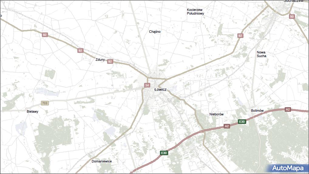 Mapa Łowicza, Łowicz na mapie Targeo