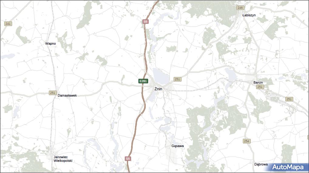 Mapa Żnin, Żnin na mapie Targeo